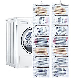 Baby Sock Laundry Bag for Paird Washing/Drying/Sorting/Storing Socks, 14-Pocket Organizer for Extra Small Delicates, Mesh Hanging Storage Bag Need not Sock Clips/Locks, for Washer Dryer Closet Etc