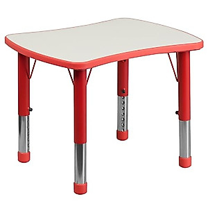 Flash Furniture Preschool Activity Table, 27" x 22" Bow Tie, Red