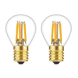 Tsunetani-S11 LED Bulb Filament 4W Equivalent to 40 Watt Incandescent Appliance Bulb- E17 Intermediate Base Mini Globe Light Bulbs 2700K Warm White for Cabinet, Closet, Exit Sign Light Bulb - 2Pack