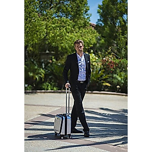 Rockland Revolution Hardside Rolling Computer Case, Silver, Carry-On 17-Inch