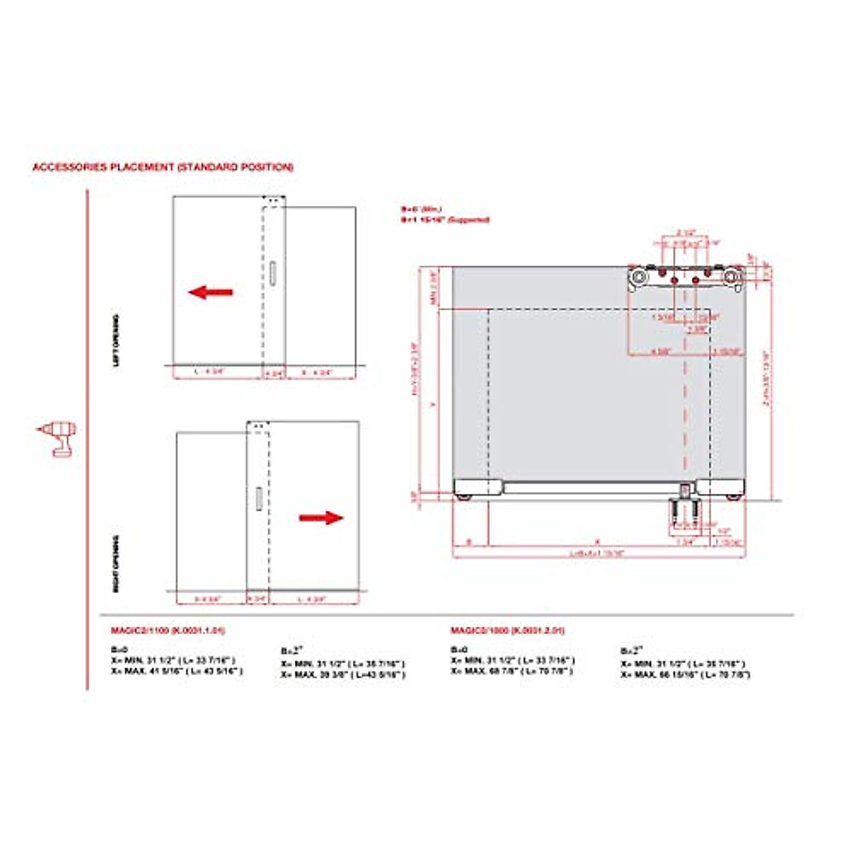 Milcasa Magic 2 – Wall Mount Concealed Sliding System for Wood Doors (Door is NOT Included) - Completely Concealed Hardware and Track (1800) Made in Italy