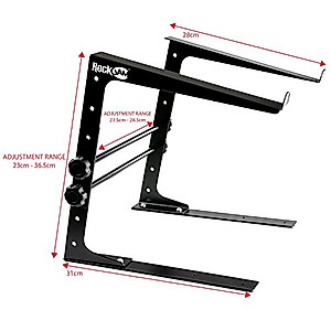 RockJam Portable DJ Laptop Stand With Adjustable Height, Anti-Slip Design, Works for Laptops, Controllers and CD players