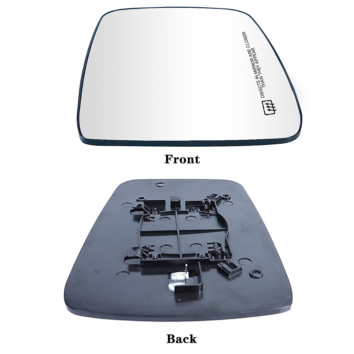 68050298AA Passenger Right Side Heated Mirror Glass Compatible with 2009-2018 Dodge Ram 1500 2500 Right Heated Convex Mirror Glass with Rear Holder Replace 68079362AA