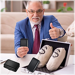 Sanwuta 12 Pcs Aluminum Wallet Credit Cards Holder Multi Slim RFID Blocking ID Credit Card Case Protector Metal Card Holder for Men Women (Black)