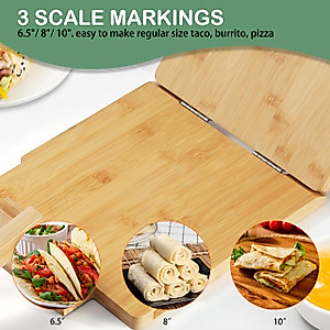 ZUJJAFY Bamboo Tortilla Press 10 Inch Square Tortilla Maker with 50pcs Parchment Paper, Mexican Tortillera Presser Homemade Tortillas Pataconera Dough Press