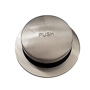 Westbrass 593244-07 14" x 1-1/2" White Tubular Bathtub Waste & Overflow Assembly with Tip-Toe Drain Plug and 2-Hole Faceplate, 1-Pack, Satin Nickel