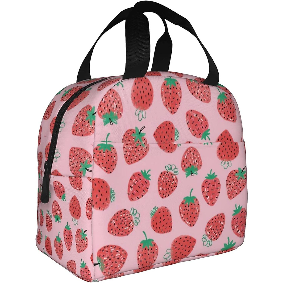 Giwawa Cute Strawberry Lunch Bag Insulated Lunch Box Kids Reusable Refrigerated Insulated Tote Bag Multifunctional School Work Lunch Container Home School Office Outdoor Use Bag