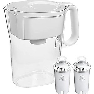 Brita Large 10 Cup Water Filter Pitcher with Smart Light Filter Reminder and 2 Standard Filtes, Made Without BPA, White (Packaging May Vary) (1512822)
