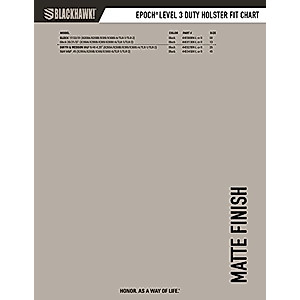 BLACKHAWK 44E000BK-L Glock 17/22/31 Epoch Level 3 Molded Light Bearing Duty Holster, Matte