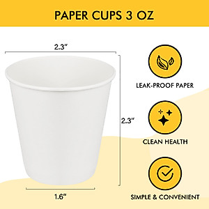 RACETOP [300 Pack] Paper Cups 3 oz, Bathroom Cups 3 oz, Disposable Bathroom Paper Cups, Small Mouthwash Cups, Ideal for Party, Travel, Events, Picnic, BBQ