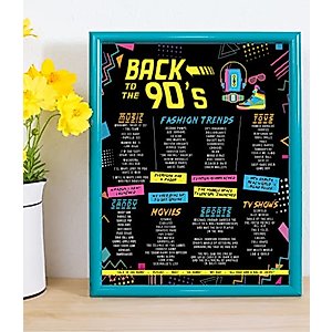 Katie Doodle 90s Party Decorations or Preppy Room Decor - Includes Vintage 11x14 inch Back-to-the-90s Poster [11x14]