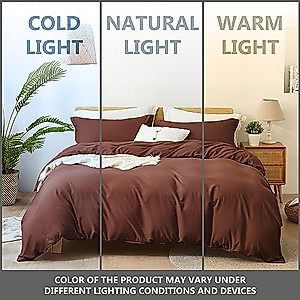 ALAZURIA Duvet Cover 3 Piece Set Washed Microfiber-Ultra Soft Breathable with Zipper Closure (1 Comforter Cover + 2 Pillow Shams) Rust Burgundy, King