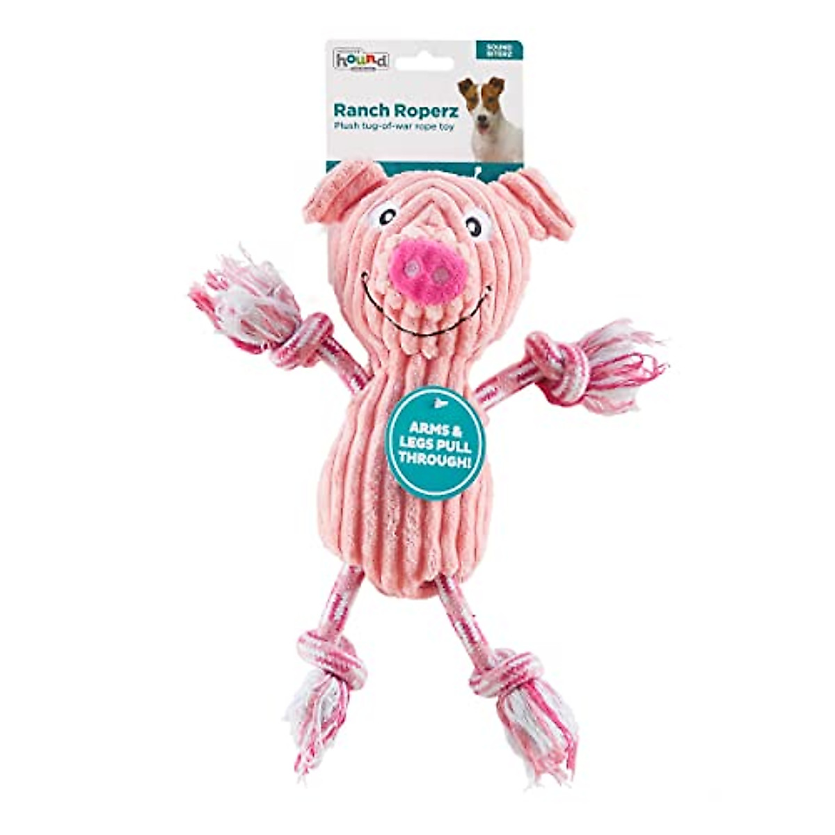 Outward Hound by Charming Pet Ranch Roperz Pig Plush Squeaky Dog Toy