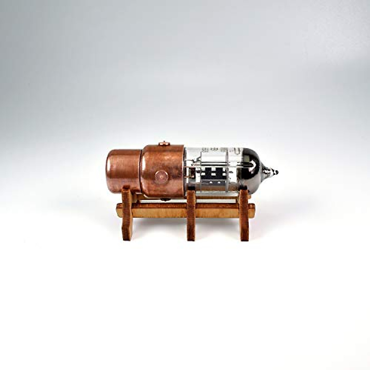Handmade 256GB Orange Pentode Electron Vacuum Tube USB 3.1 Flash Drive with Wood Stand. Steampunk/Industrial Style
