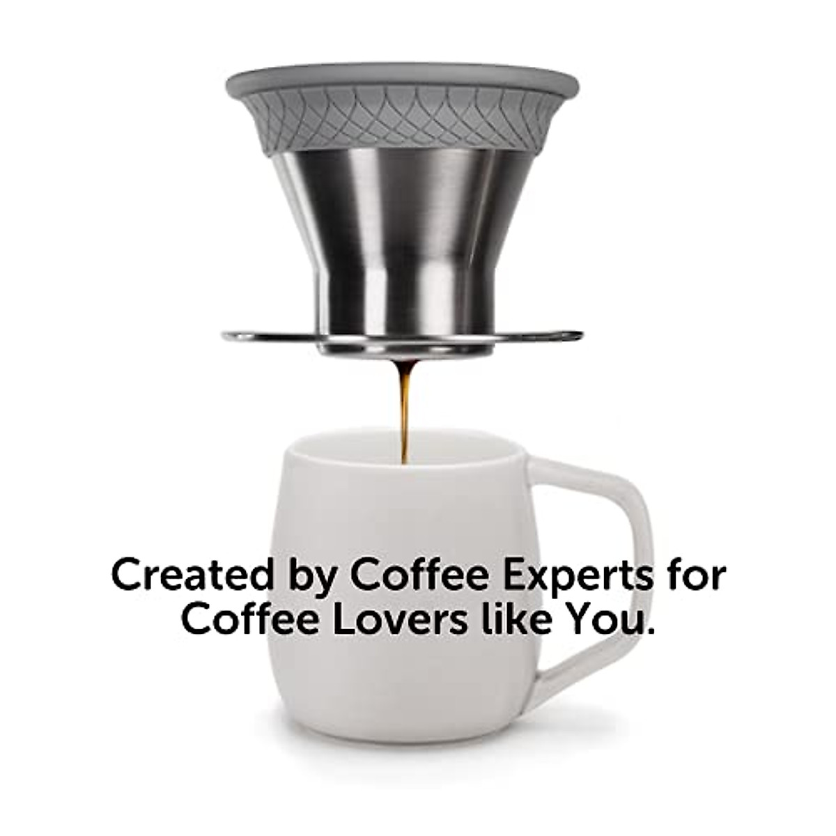 ESPRO BLOOM Pour Over Coffee Brewer Set - Dual Filter Mode Makes Coffee in 2 Minutes, Brushed Stainless Steel
