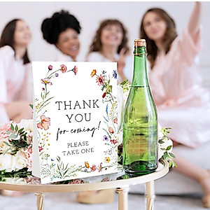 Baby Shower/Bridal Shower/Wedding Decoration Sign- Thank You For Coming Please Take One, Baby Shower Decorations, Floral Sign for Baby Shower, Pink Flower Baby Shower (8 x 11 inch) BSS05