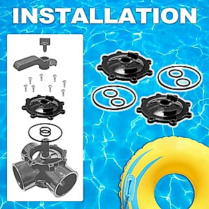 4606 Valve Cover/Cap with 1132+ O-ring and R0487100 Shaft O-ring Compatible with Zodiac Jandy Black/Gray 2-Way/3-Way Neverlube Valves, 2-Port/3-Port (2 Pack)