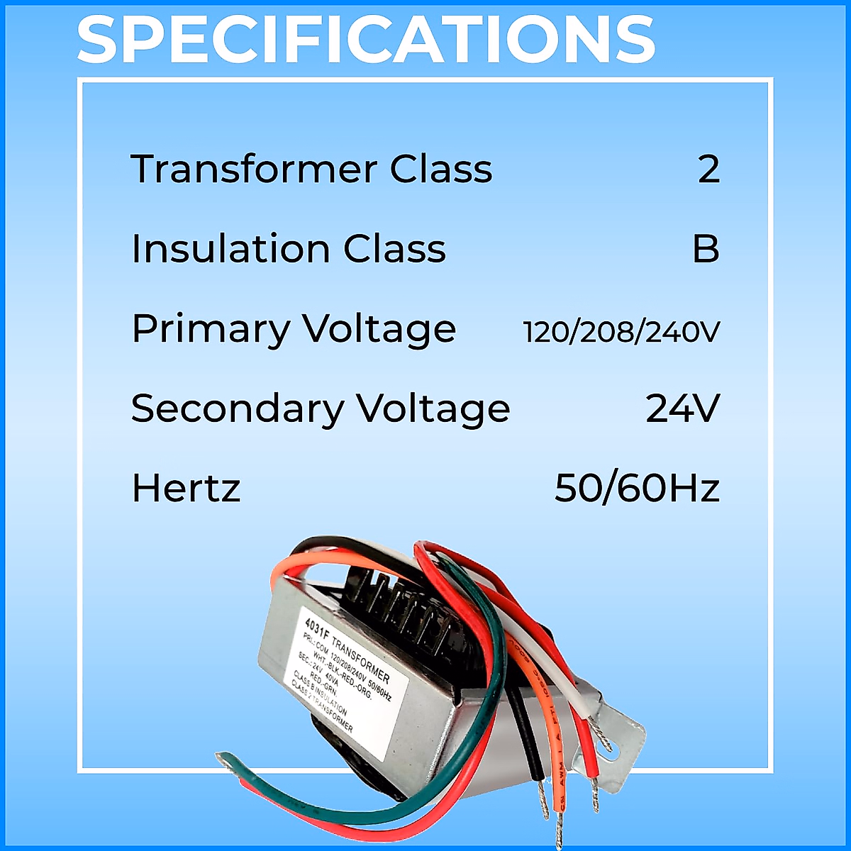 4031F Transformer 120/208/240v, 50/60 Hz, compatible with Ring, Ring 2, Ring Pro, Nest Skybell, and Enfy Doorbells. Nest, Ecobee, and Sensi Smart Thermostat