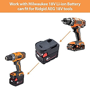 Adapter Converter for Milwaukee M18 48-11-1860 18V Li-ion Battery to Ridgid AEG 18V Hyper li-ion Power Tool Battery