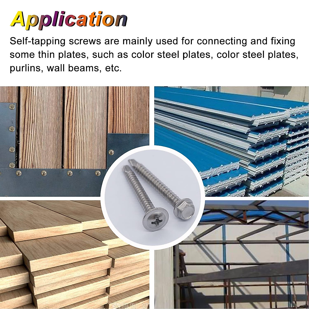 weideer 400pcs #8 Self Tapping Screws Sheet Metal Screws 410 Stainless Steel Truss Head Hex Washer Head Self Drilling Screws High-Strength Quick Tapping Screws (1/2"to1-1/2") K-056-400P