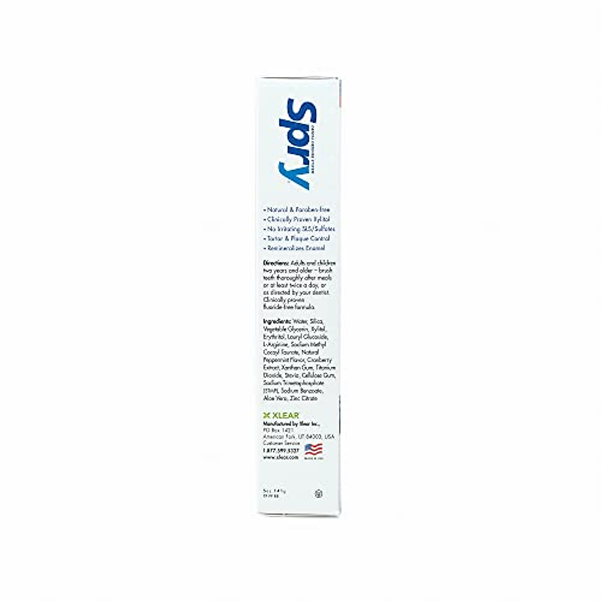 Spry Xylitol Toothpaste, Fluoride-Free, Natural Peppermint, Anti-Plaque and Tartar Control, 5 oz (2 Pack)