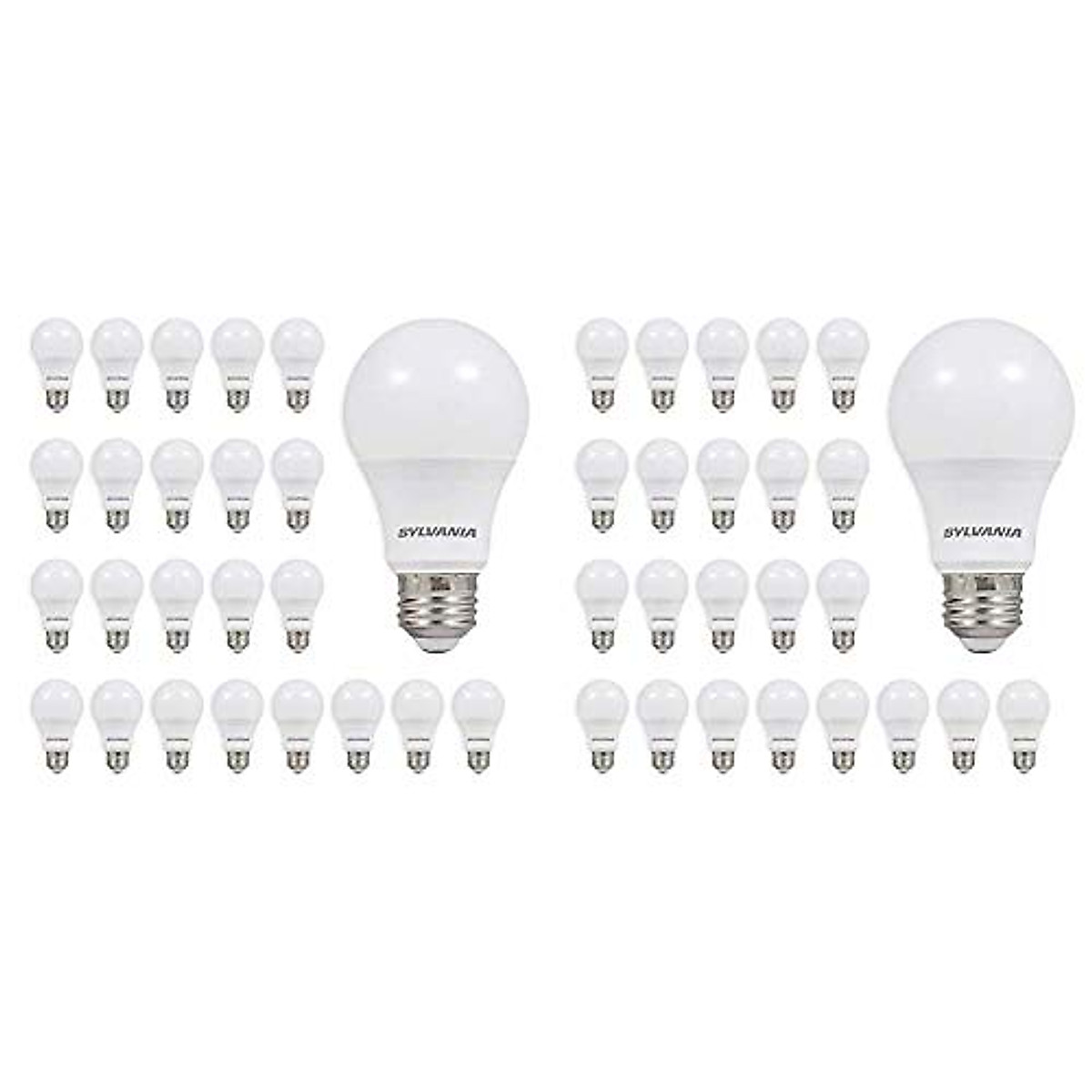 Sylvania A19 LED Light Bulb, 60W Equivalent, 24 Soft White Bulbs and 24 Daylight Bulbs (48 Bulbs Total)