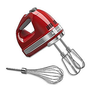 KitchenAid KHM7210ER 7-Speed Digital Hand Mixer with Turbo Beater II Accessories and Pro Whisk - Empire Red