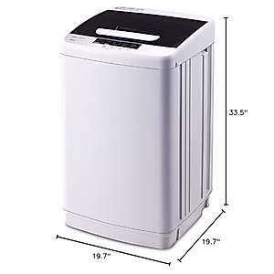 Outspurge Full Automatic Washer Machine, Portable Washing Machine, 1.7 Cu.Ft.Laundry Washer Spin with 10 Wash Programs& LED Display& Built-in Drain Pump,Ideal for RV, Camping, Apartment