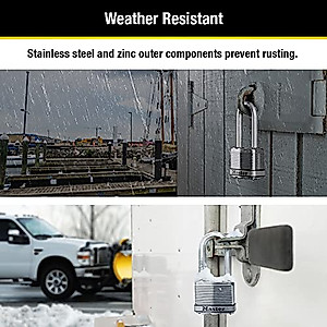 Master Lock M1XTRILH Magnum Heavy Duty Padlock with Key, 3 Pack Keyed-Alike,Silver