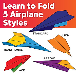 Creativity for Kids Stunt Squadron Fold & Launch Paper Airplanes: Create 80 Paper Airplanes, STEM Science Kit for Kids, Paper Airplane Craft Kit for Kids, Gifts and Toys for Boys Ages 6-8+