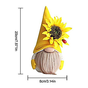 GDYYEZI Sunflower Garden Gnome, Sunflower Spring Gnome Mantel Display,Handmade Gnome Faceless Plush Doll, Farmhouse Tiered Tray Rustic Sca