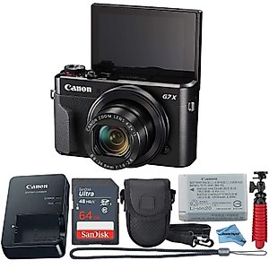 Canon Powershot G7X Mark II Point & Shoot Digital Camera + Accessory Bundle + Inspire Digital Cloth… (Renewed)