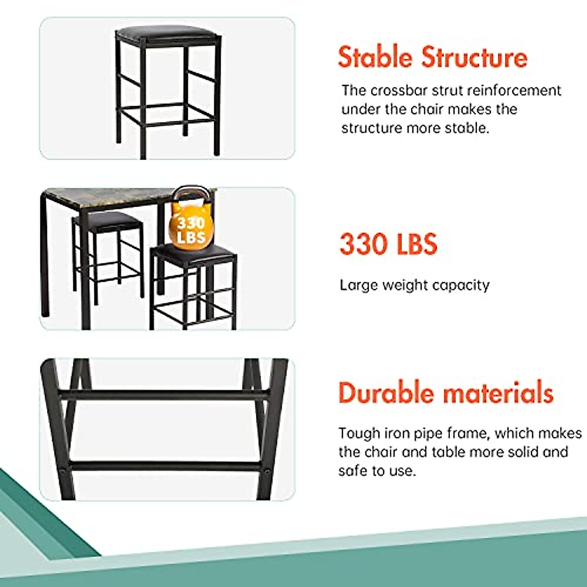 Dining Kitchen Table Dining Set Marble Rectangular Breakfast Wood Dining Room Table Set Table and Chair for 2