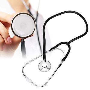 Single Head Stethoscope, Lightweight Aluminium Alloy Heart Lung Detection Echoscope for Doctors/Nurses/Nursing Students, for Medical/Home(Black)