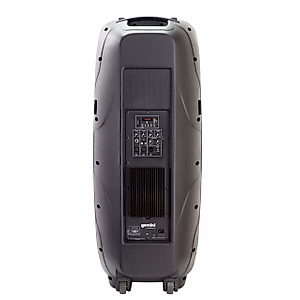 Gemini AS Series Professional Audio Dual 15-inch Portable Active PA Loudspeakers with Bluetooth Compatibility, Mic & Line XLR, 1/4", 1/8", RCA inputs
