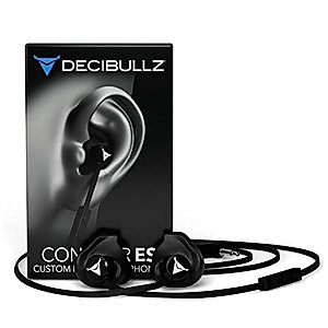 Decibullz - Custom Molded Contour ES in-Ear Headphones, Easily and Quickly Shaped to Your Ears (Black)