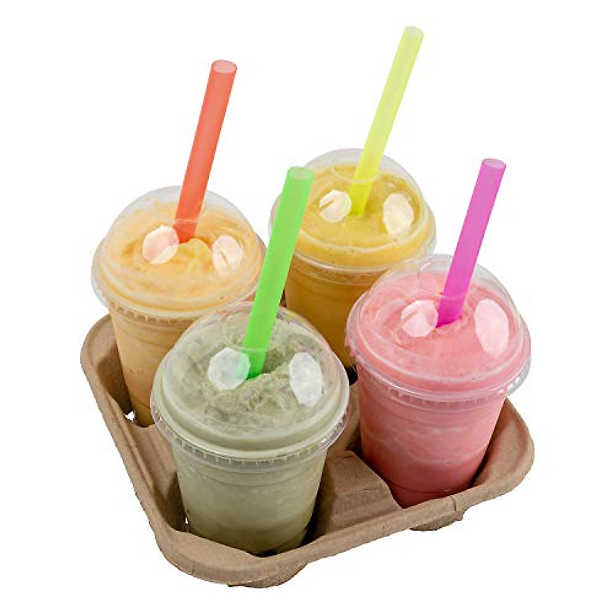 AmerCareRoyal 8.5" Colossal Unwrapped Neon Straws, Assorted Colors, Case of 2,000