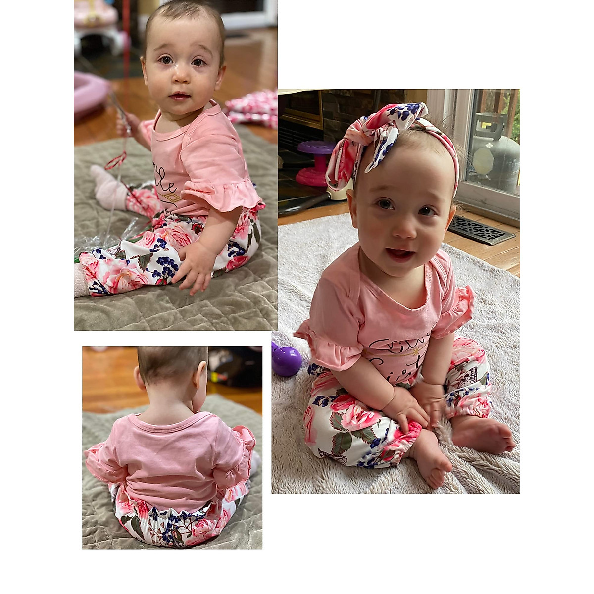 Newborn Baby Girl Clothes Big Sister Little Sister Matching Outfits Infant Romper Floral Pants Toddler Girls Clothing Sets