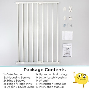 Toddleroo by North States Baby Gate for Stairs and Doorways: Tall Easy Swing & Lock Series 2 Child Gate, Fits Openings 28.68"-47.85" Wide. Safety Latch, Hardware Mount. (36" Tall, Warm White)