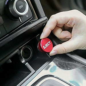 Xotic Tech Eject and FIRE Missile Cigarette Lighter Push Button Plug Replacement Cover, Aluminum Red, Fit Cars Trucks SUVs with 12V Power Source