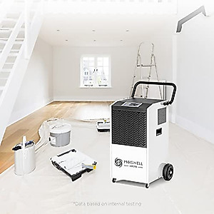 Moiswell 170 Pints Commercial Dehumidifier with Pump and Drain Hose for Basements and Large Spaces up to 7,500 Sq Ft, 5 Years Warranty