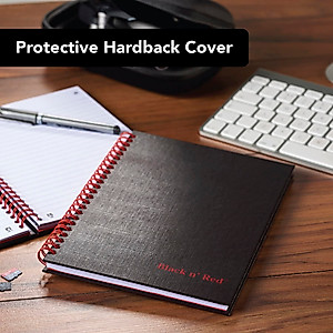 Black n' Red‭ Business Notebooks, 2 Pack, Hardcover, Twin Wire, 70 Sheets, 8-1/4" x 5-1/4", Black‬‬‬‬‬‬ (400163208)