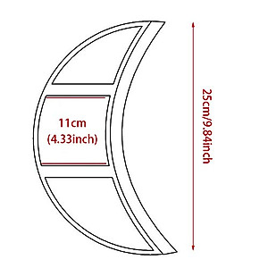 CALIDAKA 2Pcs Moon Shelves Crescent Moon Shelf Wall Mounted Wooden Crystal Moon Floating Shelves Hanging Storage Disaplay Shelf Moon Wall Decor for Living Room Bedroom Bathroom Kitchen