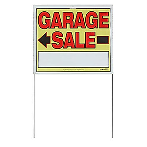 Sunburst Systems 3905 Garage Sale Sign, Assembled with metal U-Stake, Double Sided, 14" x 22" (Including Stakes), 10 Pack