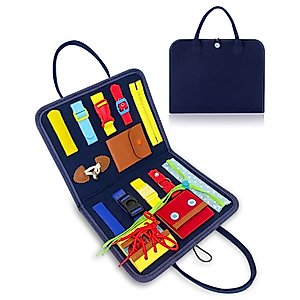 Gojmzo Busy Board Montessori Toys for Toddlers Sensory Toys Gifts for 1 2 3 4 Year Old Boys & Girls Preschool Toddler Activities Educational Travel Toy Learning Basic Dress Skills