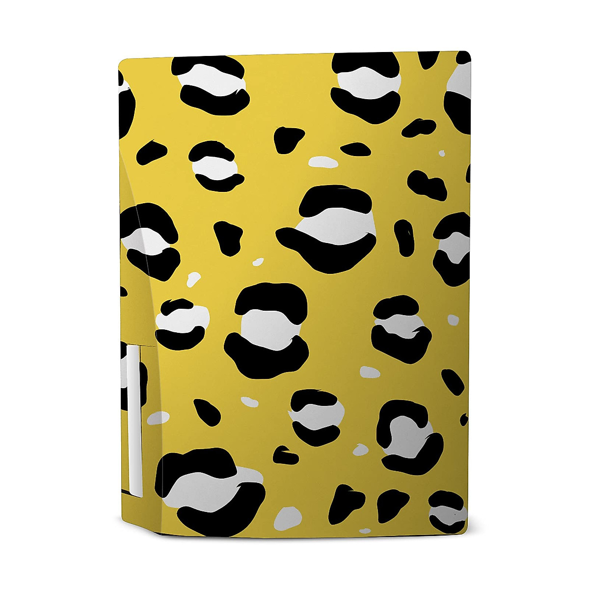 Yellow Leopard Art Mix Matte Vinyl Faceplate Sticker Gaming Skin Case Cover Compatible with Sony Playstation 5 PS5 Disc Edition Console & DualSense Controller