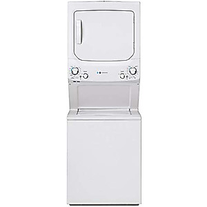 GE GUD27EESNWW 27" Electric Laundry Center with 3.8 cu. ft. Washer Capacity and 5.9 cy. ft. Dryer Capacity in White