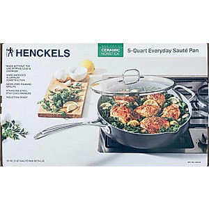 OvieTry Non-Toxic Ceramic Nonstick 12 inch | 5-Quart Everyday Sauté Pan With Lid