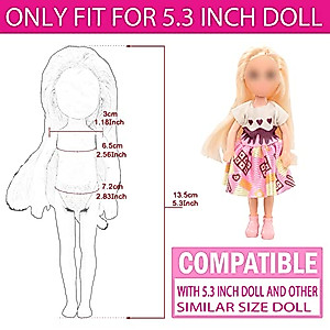 5.3 inch Doll Clothes and Accessories 6 Beach Swimsuits 3 Dresses with 2 Swimming Rings 2 Drinks 2 Hats 2 Glasses 2 Shoes for 5.3 Inch Doll