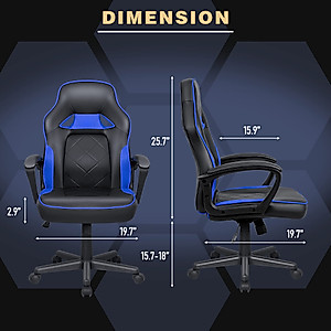 VICTONE Office Chair PC Gaming Chair Desk Chair PU Leather Executive Computer Chair Swivel Office Chair with Lumbar Support (Blue)